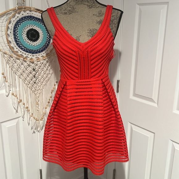 Express | Dresses | Express Fit And Flare Super Cute Red Dress | Poshmark